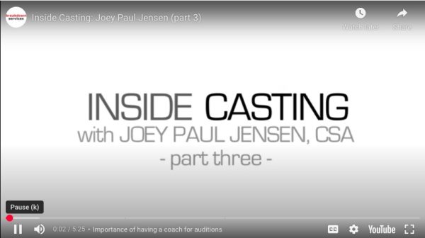 Inside Casting - Part 3 - Joey Paul Jensen, CSA